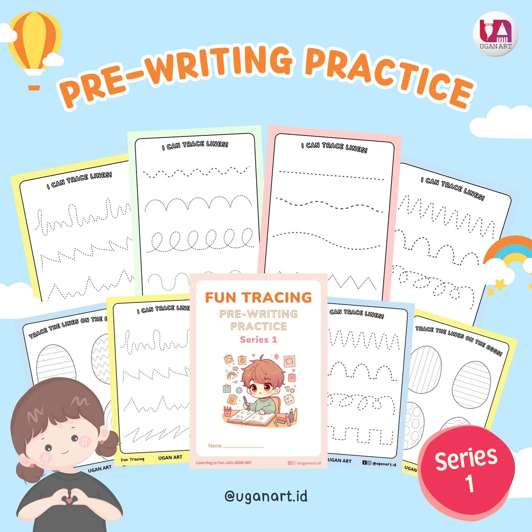 Fun Tracing | Series 1 | Pre-writing for Children Aged 3-5 | 25-page ...