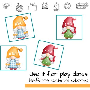 Printable Back to School Gnomes Bundle | Memory Game + Finger Puppets ...