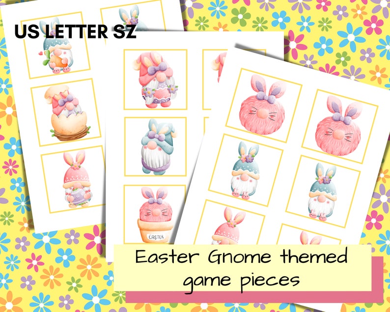 Printable Easter Gnome Memory Game | Instant Digital Download | Print ...