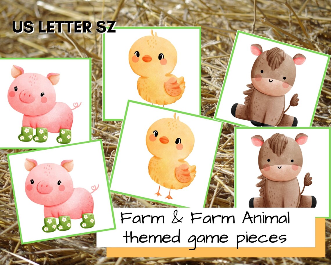 Printable Farm Animals Memory Game Instant Digital Download | Etsy