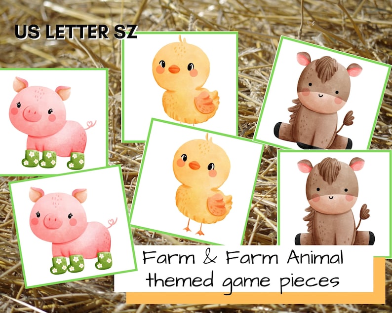 Printable Farm Animals Memory Game Instant Digital Download | Etsy
