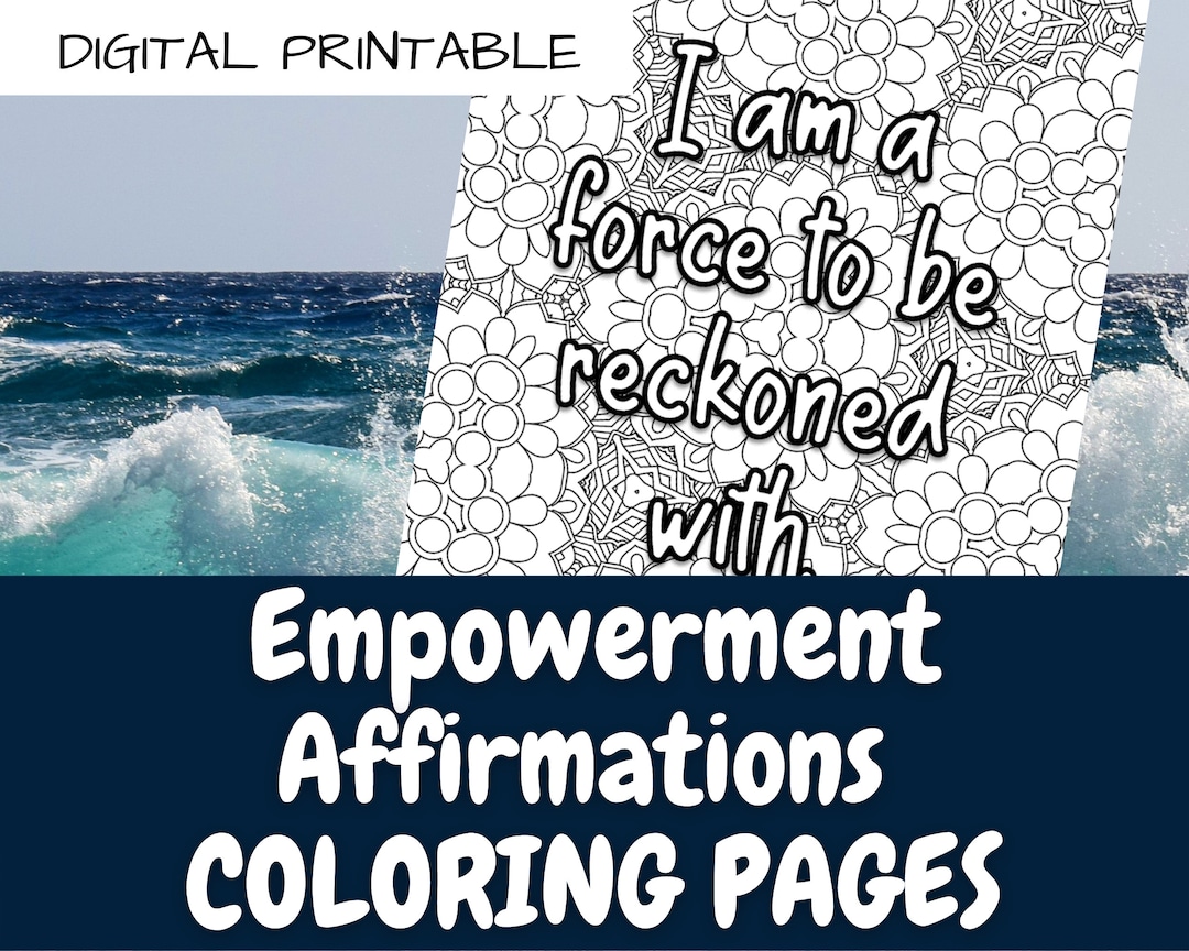 Empowerment Affirmations Coloring Pages for Adults | Mindfulness ...