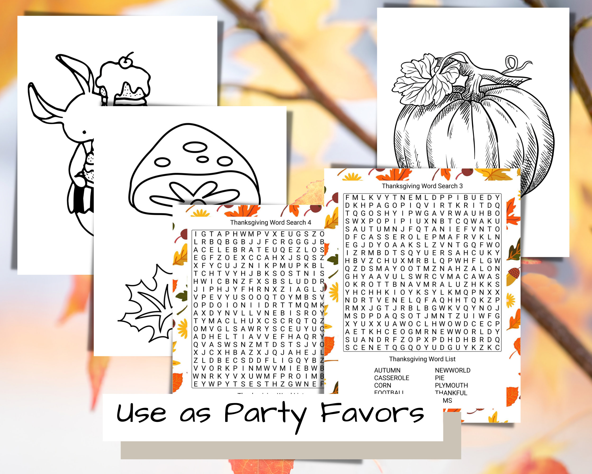 Thanksgiving Activity Pages | Digital Printable | Activities for Kids ...