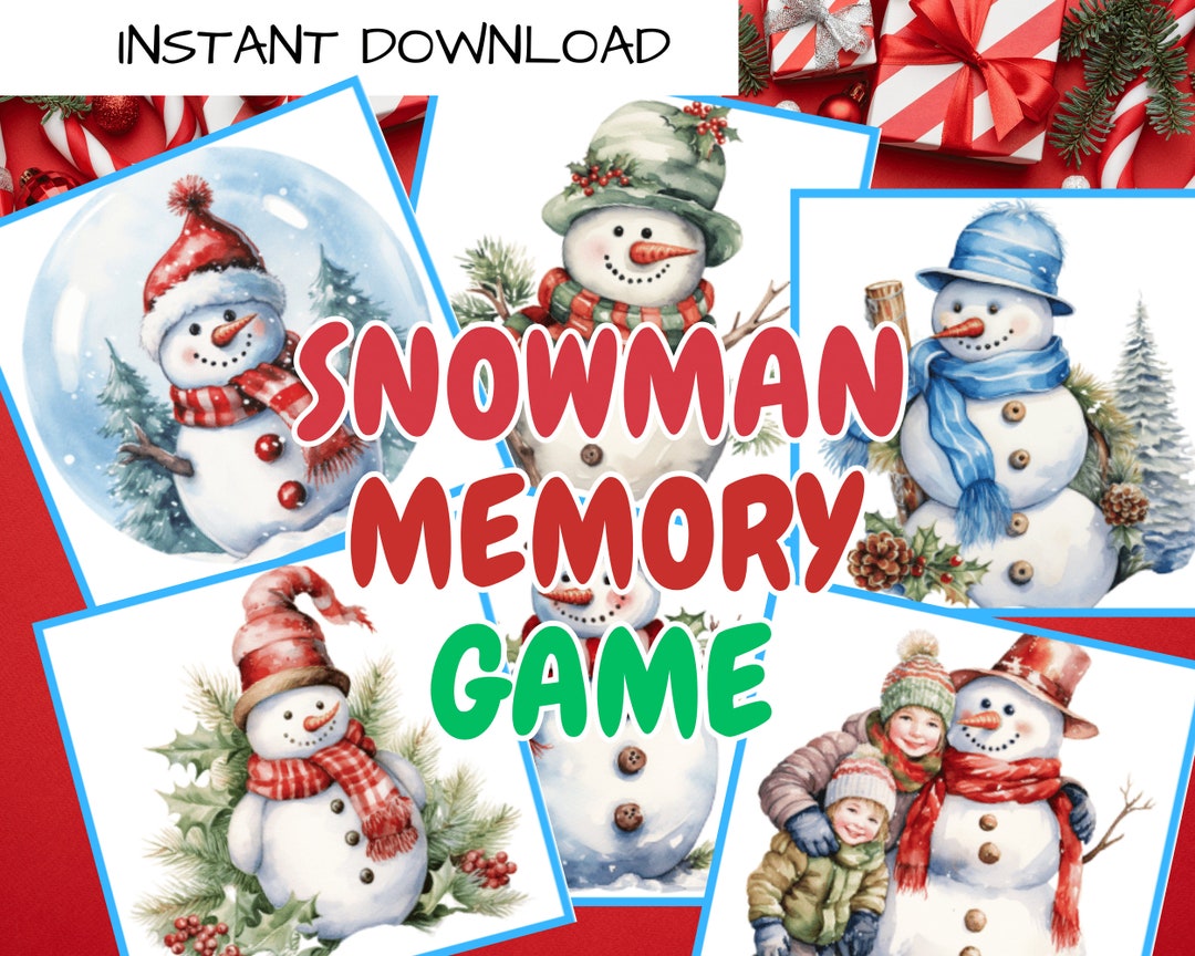 Snowman Memory Game for Kids | Christmas Family Fun | Brain Training ...