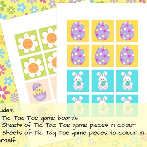Easter Tic Tac Toe Games | Easter Printable Games for Kids | Colouring ...