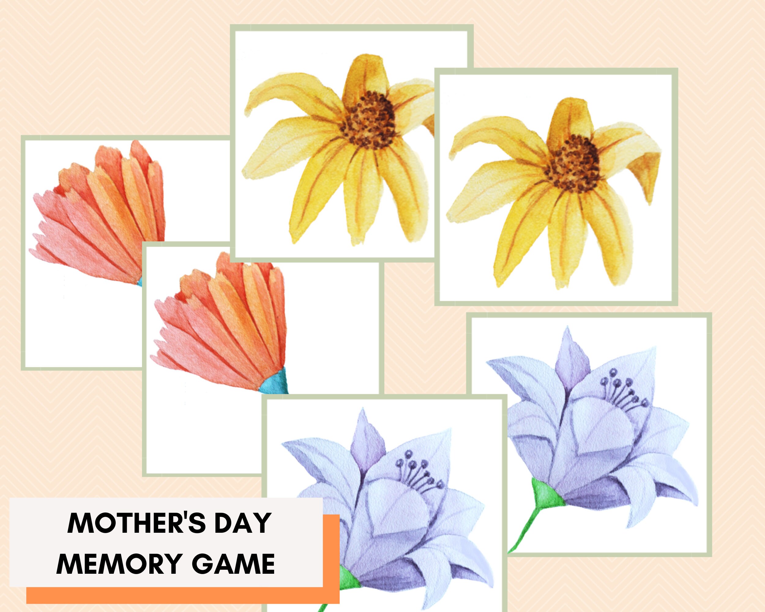 Mother's Day Memory Game Set Instant Digital Download Print & Play - Etsy