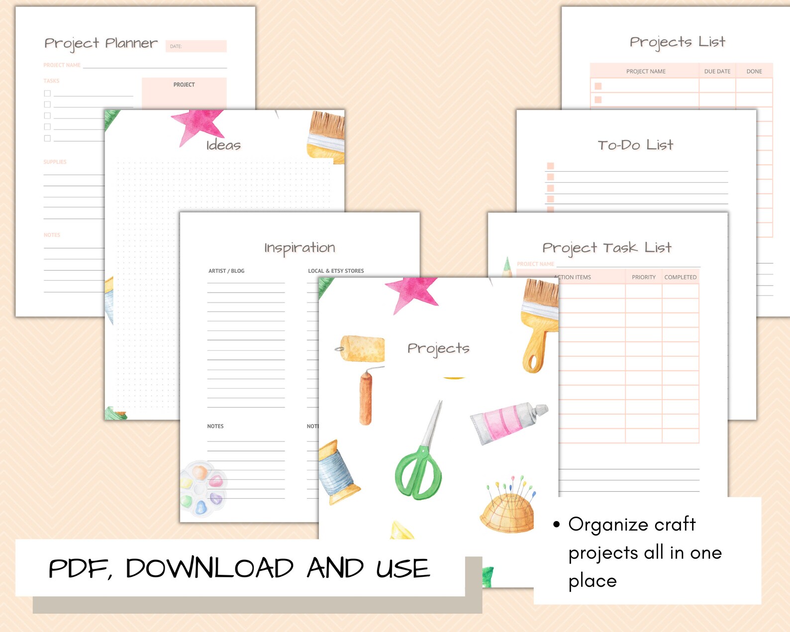 Craft Project Planner | Digital Printable | A4, A5, Letter Size | Great ...