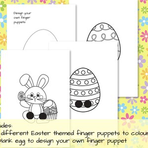 Easter Finger Puppet Craft Kit DIY Finger Puppets Instant Download ...