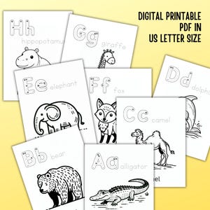 Animal Alphabet Coloring Book | Letter Tracing Book With Fun Facts - Etsy