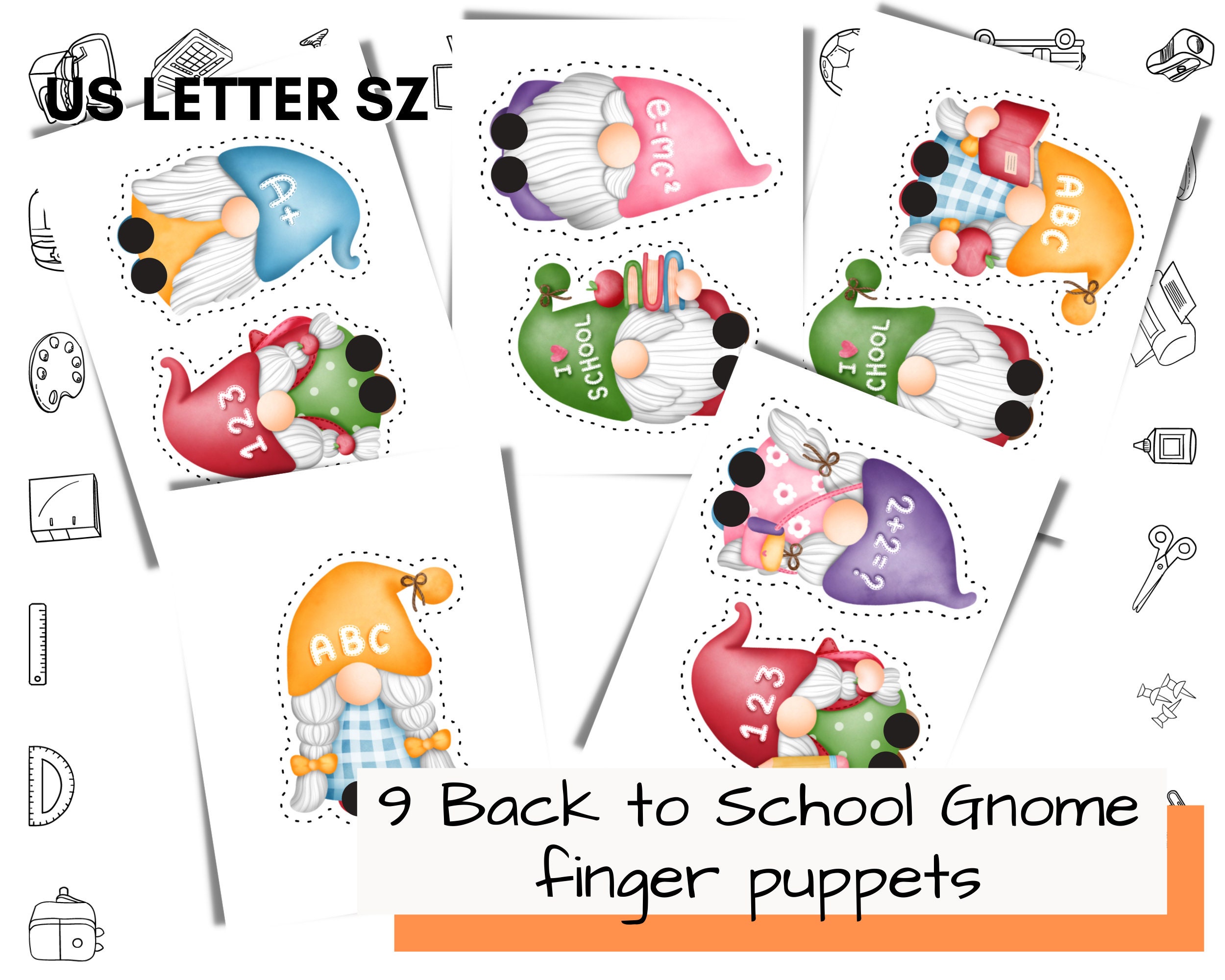 Back to School Gnome Finger Puppet Kit | DIY Finger Puppets | Instant ...