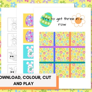 Easter Tic Tac Toe Games | Easter Printable Games for Kids | Colouring ...