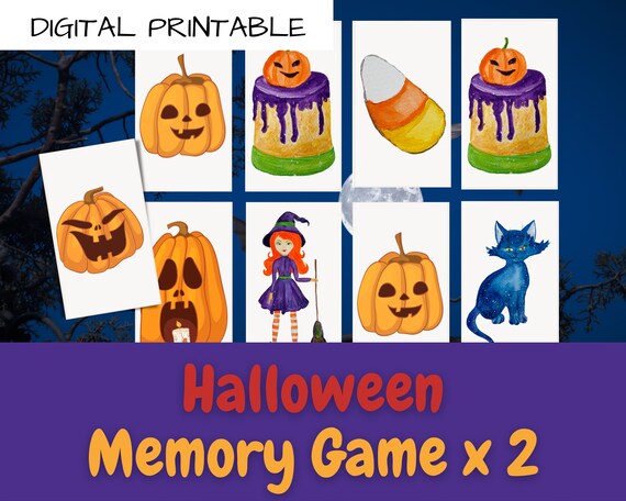 Halloween Memory Game Bundle Family Game Card Game | Etsy