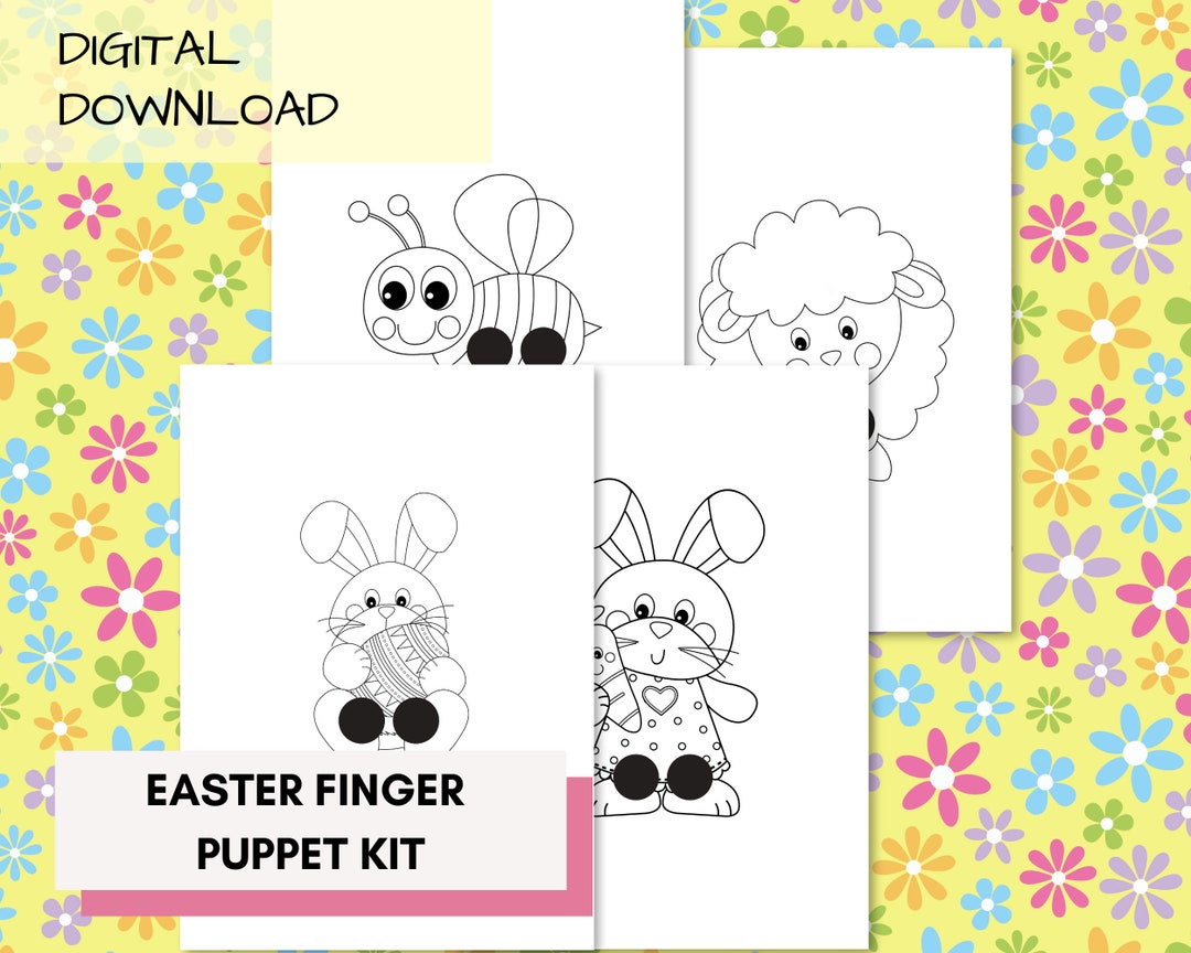 Easter Finger Puppet Craft Kit DIY Finger Puppets Instant Download ...