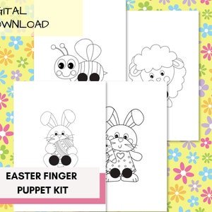 Easter Finger Puppet Craft Kit DIY Finger Puppets Instant Download ...