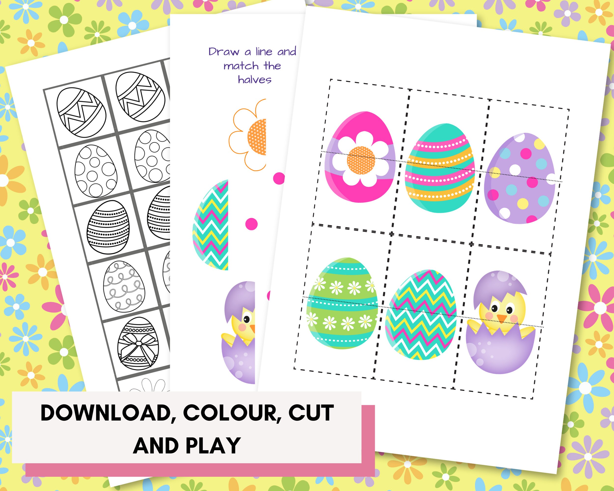 Easter Memory Matching Games Bundle Instant Digital Download Great for ...