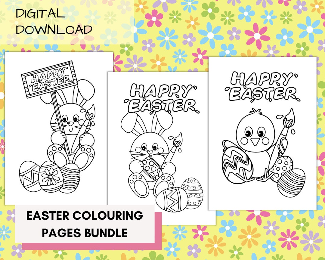 Easter Colouring Page Bundle | 18 Printable Colouring Pages for Kids ...