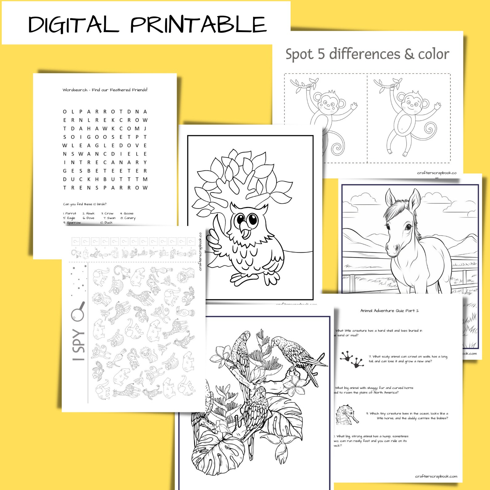 Kids Summer Nature Activity Pages | Printable Coloring, Word Searches ...