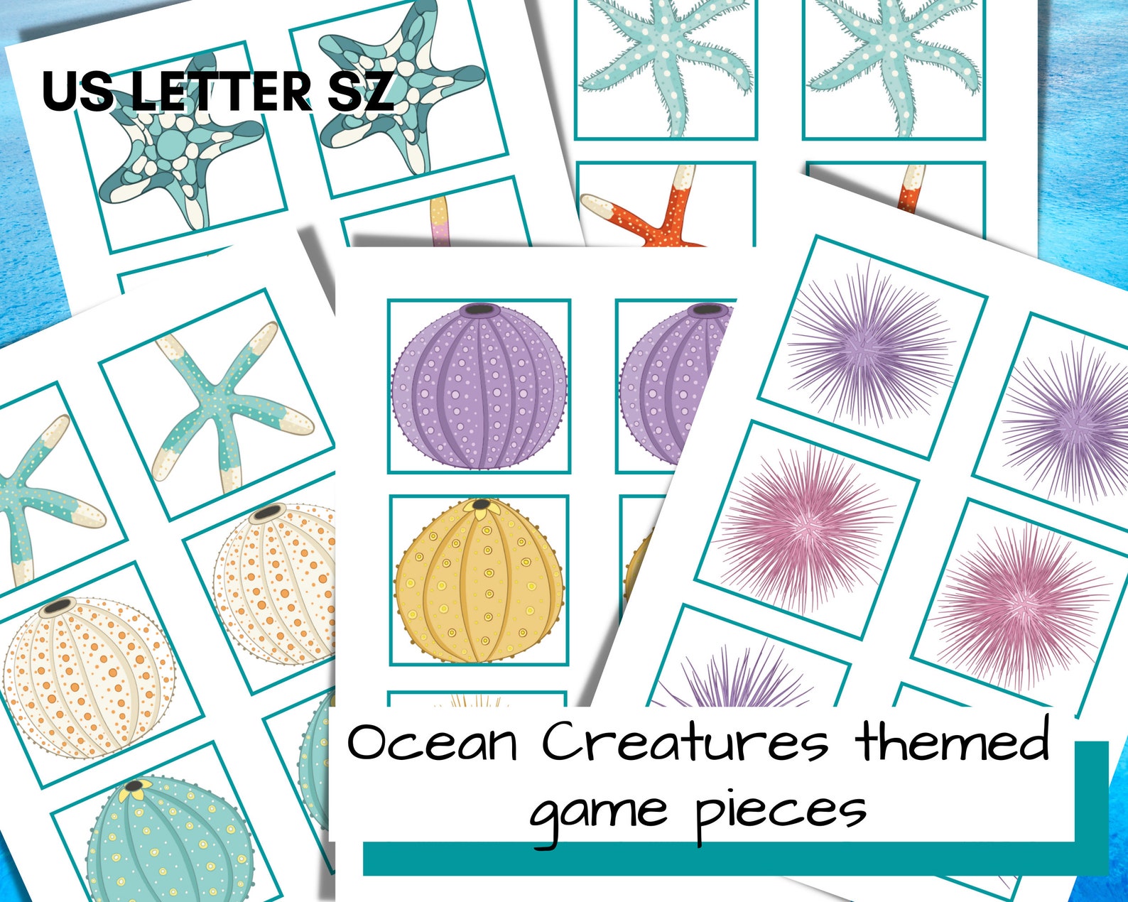 Printable Summer Ocean Creatures Memory Game | Instant Digital Download ...