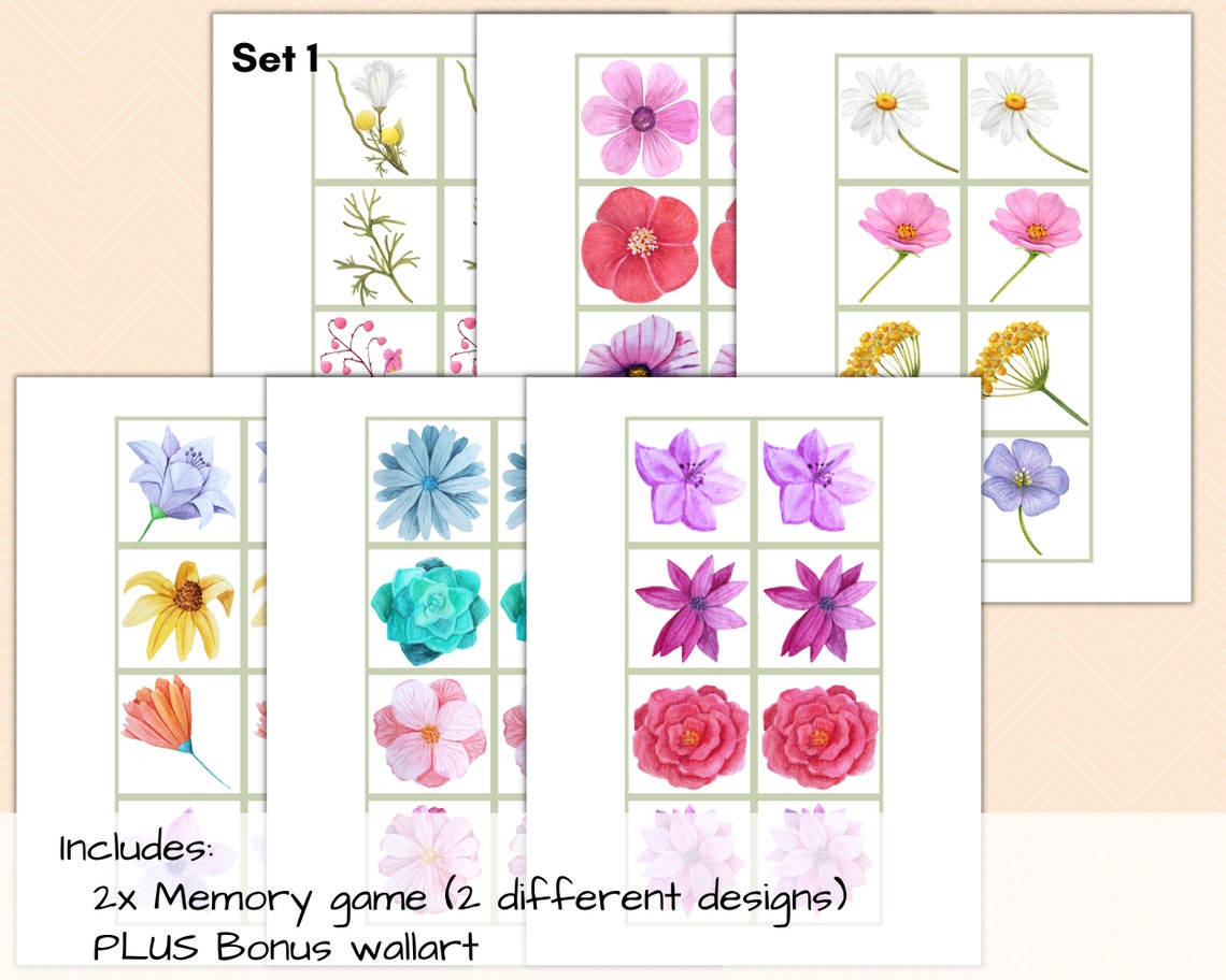 Mother's Day Memory Game Set Instant Digital Download Print & Play - Etsy