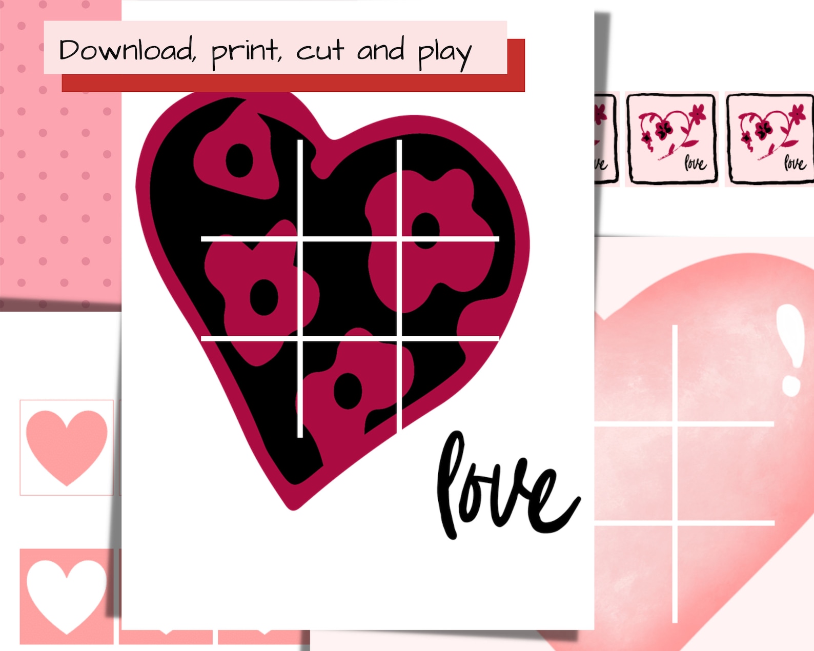 Valentine's Day Tic Tac Toe Games | Valentine's Day Printable Games ...