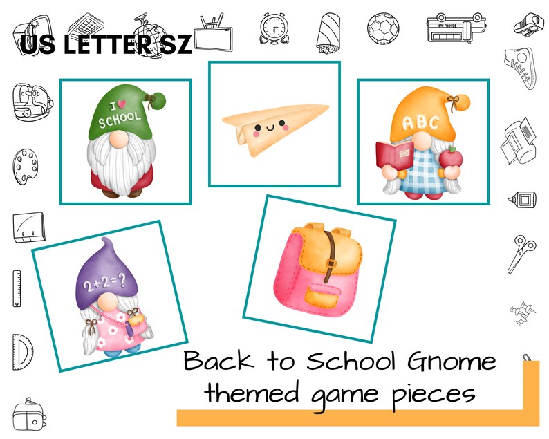 Printable Back to School Gnomes Memory Game | Instant Digital Download ...