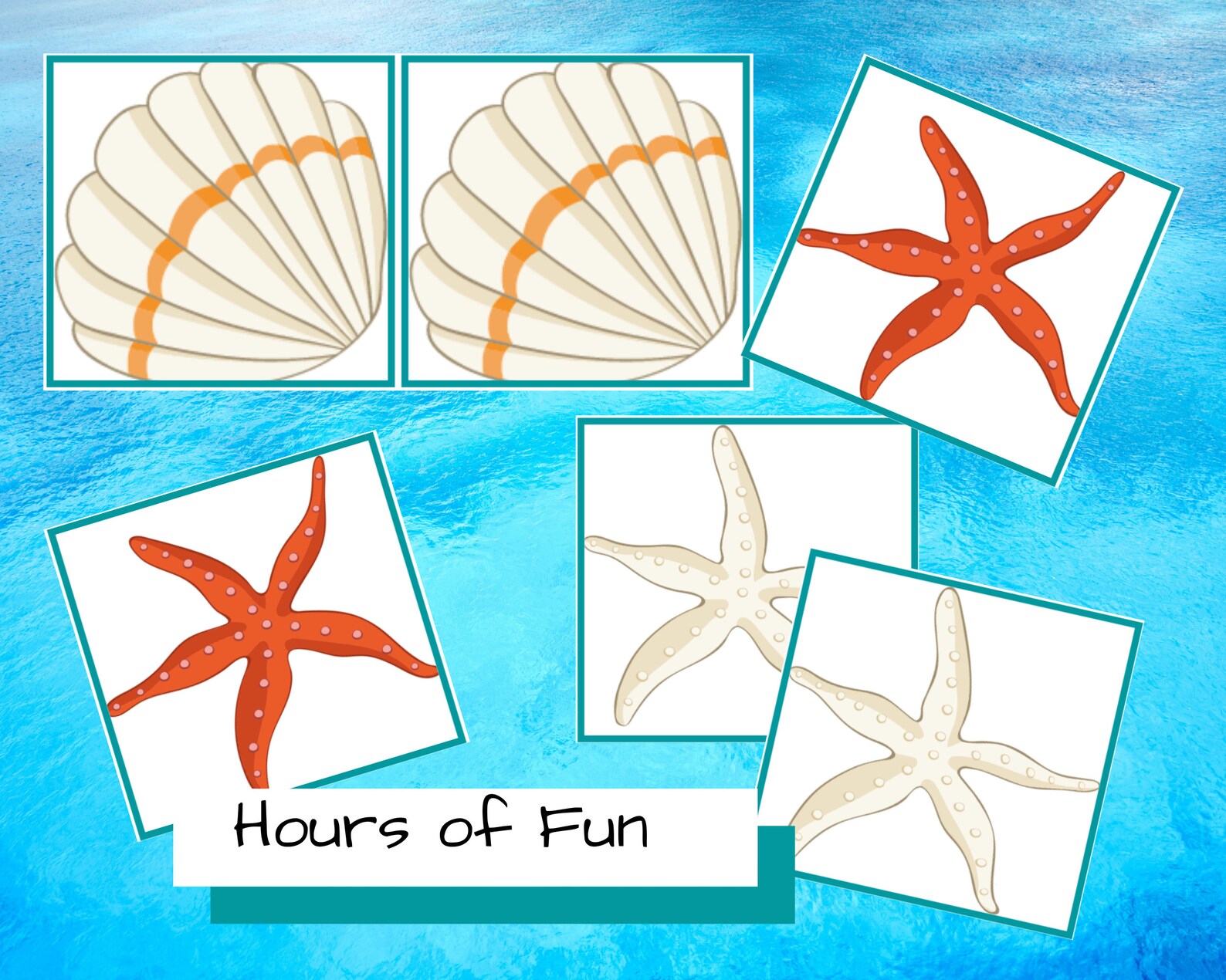 Printable Summer Ocean Creatures Memory Game | Instant Digital Download ...