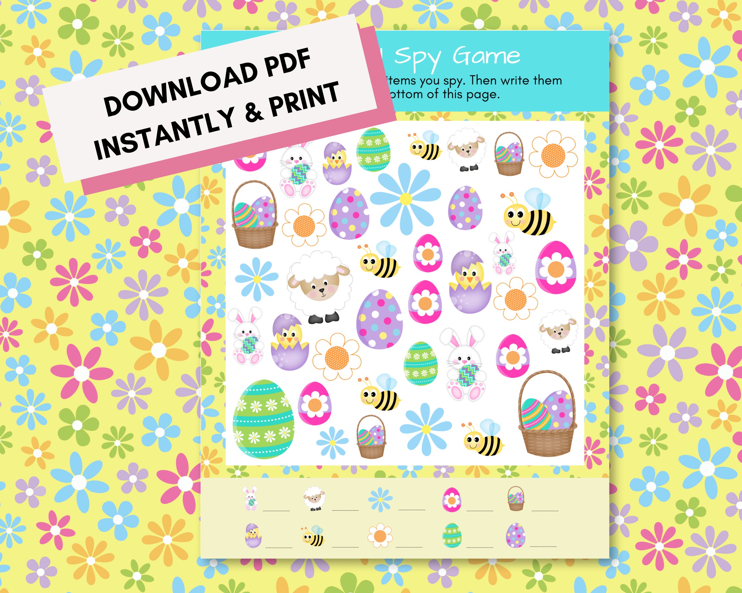 Easter Connect-the-dots Easter I Spy Game Instant Download Hours of Fun ...