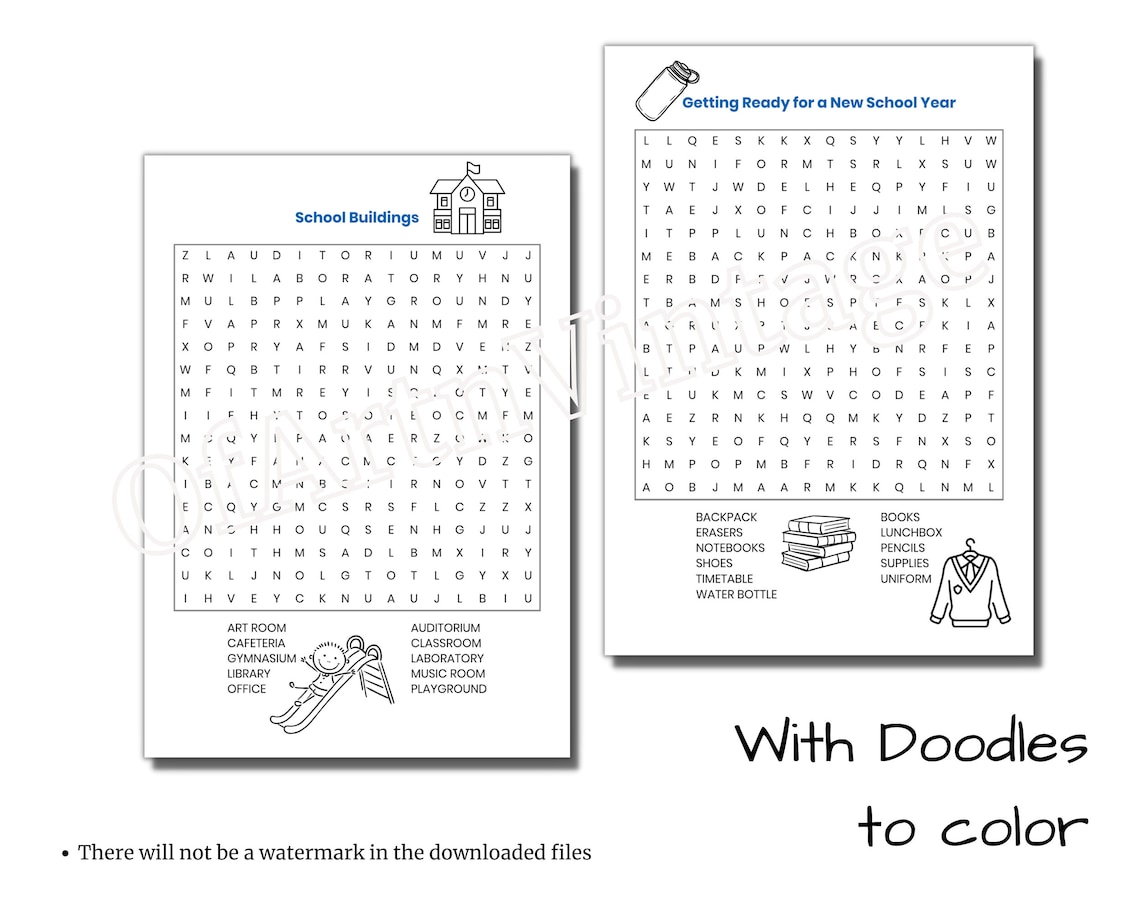 Back to School Word Search for Kids Ages 6-10 20 Fun Word Searches ...