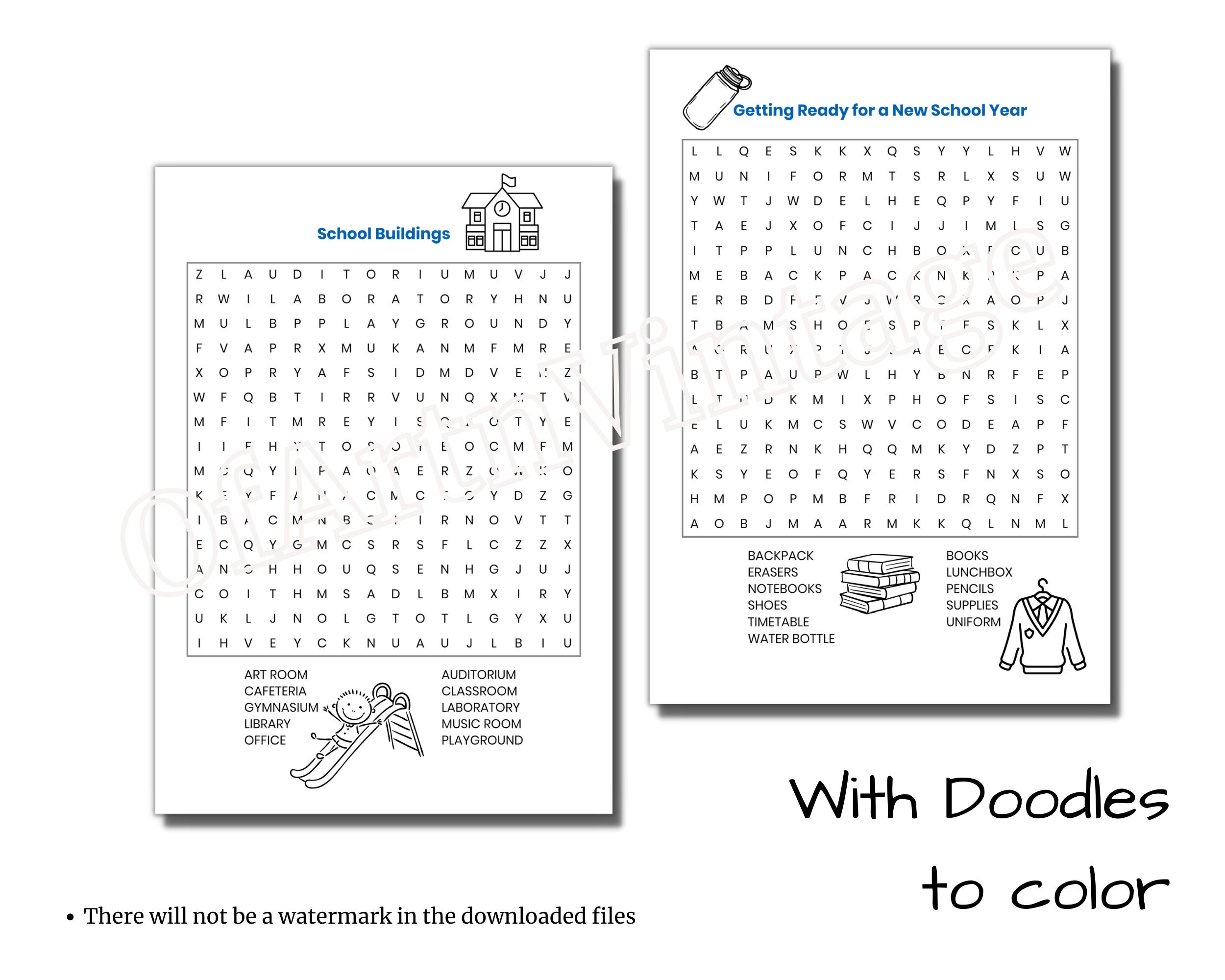 Back to School Word Search for Kids Ages 6-10 20 Fun Word Searches ...