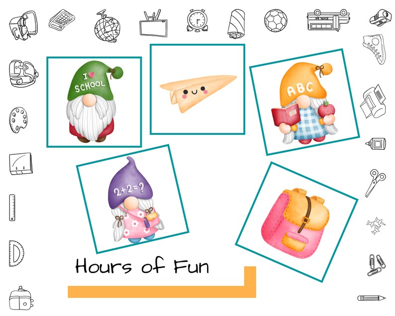 Printable Back to School Gnomes Memory Game | Instant Digital Download ...