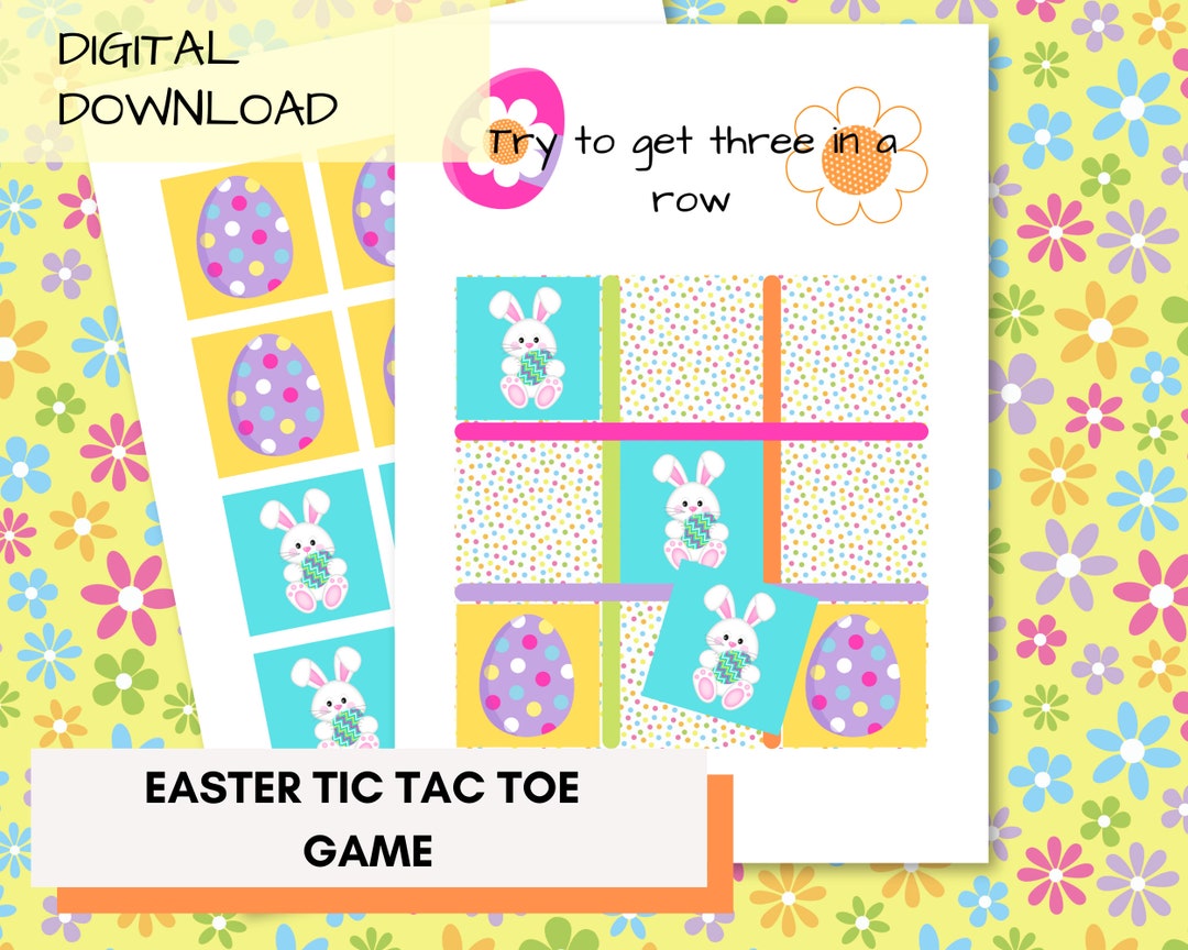Easter Tic Tac Toe Games | Easter Printable Games for Kids | Colouring ...