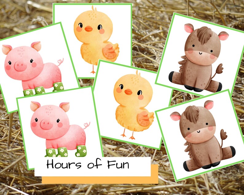 Printable Farm Animals Memory Game Instant Digital Download | Etsy