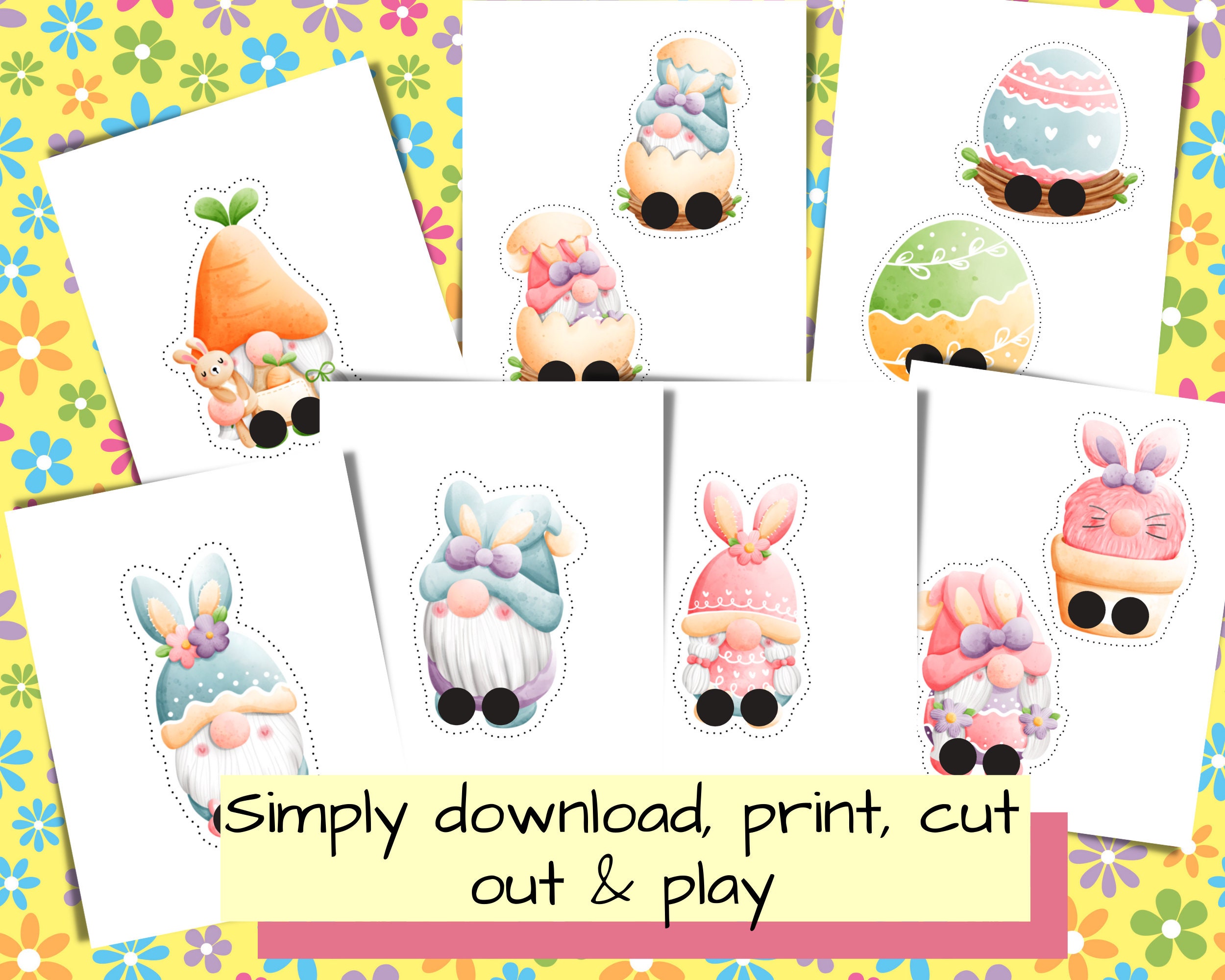 Printable Easter Gnome Tag Bundle | Easter Gnome Gift Tags | Easter ...