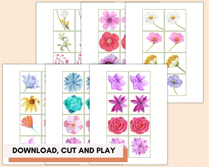 Mother's Day Memory Game Set Instant Digital Download Print & Play - Etsy