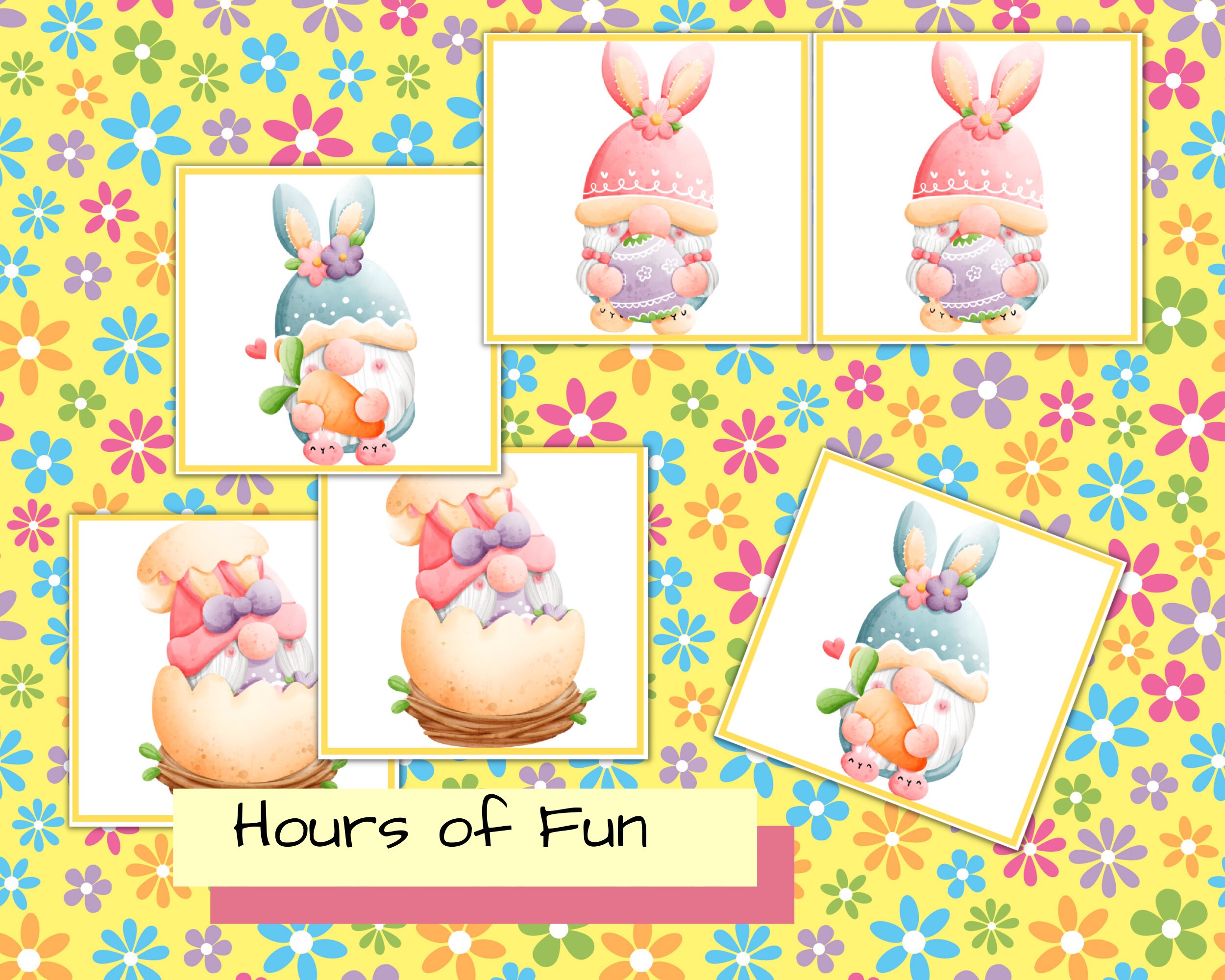 Printable Easter Gnome Memory Game | Instant Digital Download | Print ...