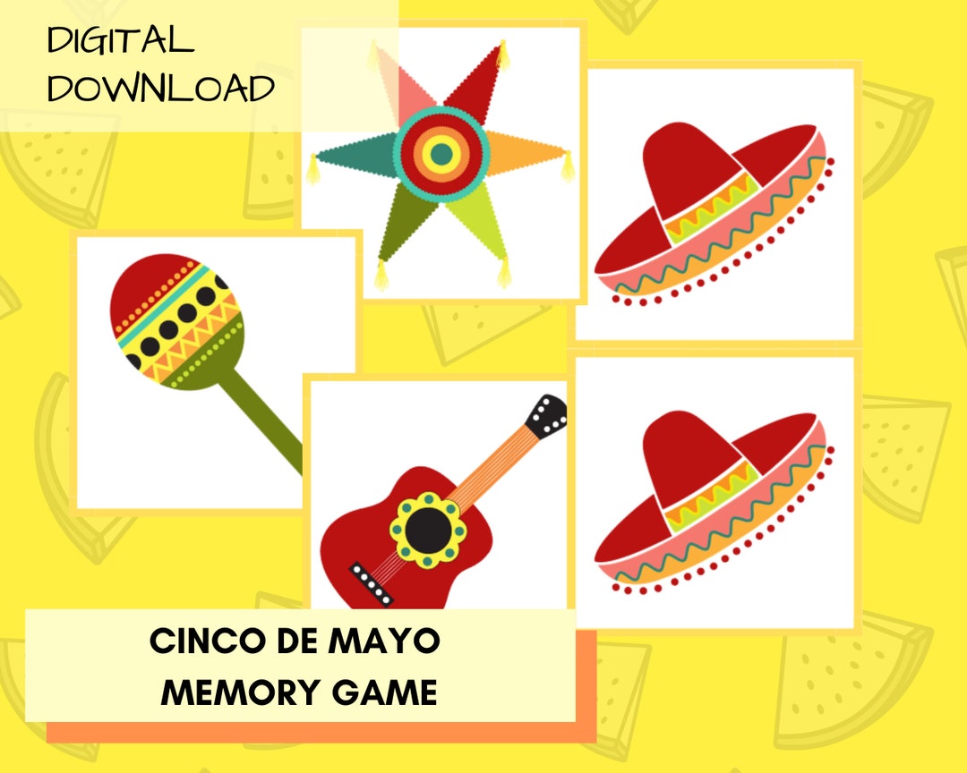 Cinco De Mayo Memory Game for Adults | Fiesta Party Memory Game ...