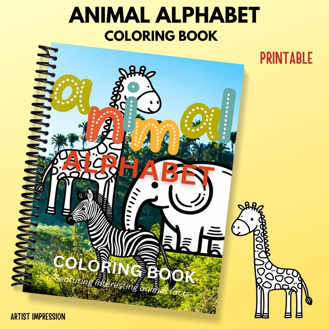Animal Alphabet Coloring Book | Letter Tracing Book With Fun Facts - Etsy