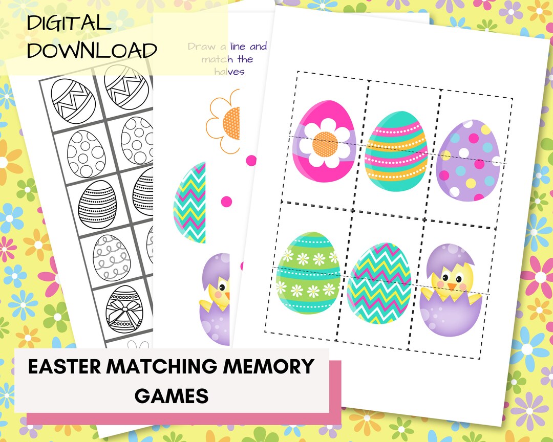 Easter Memory Matching Games Bundle | Instant Digital Download | Great ...
