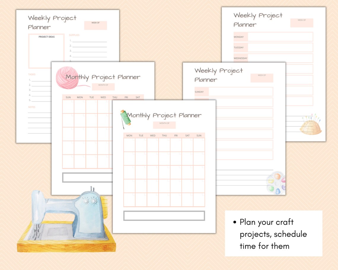 Craft Project Planner | Digital Printable | A4, A5, Letter Size | Great ...
