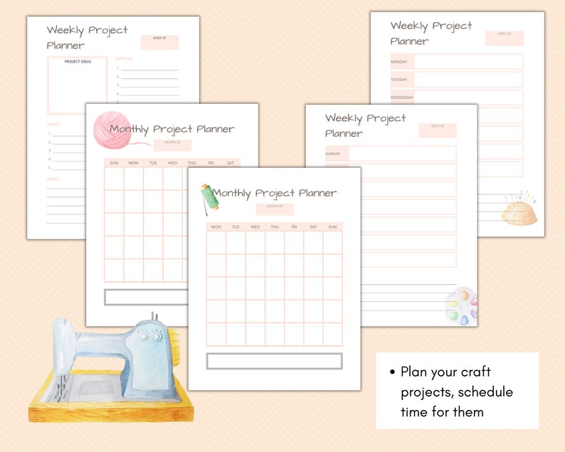Craft Project Planner | Digital Printable | A4, A5, Letter Size | Great ...