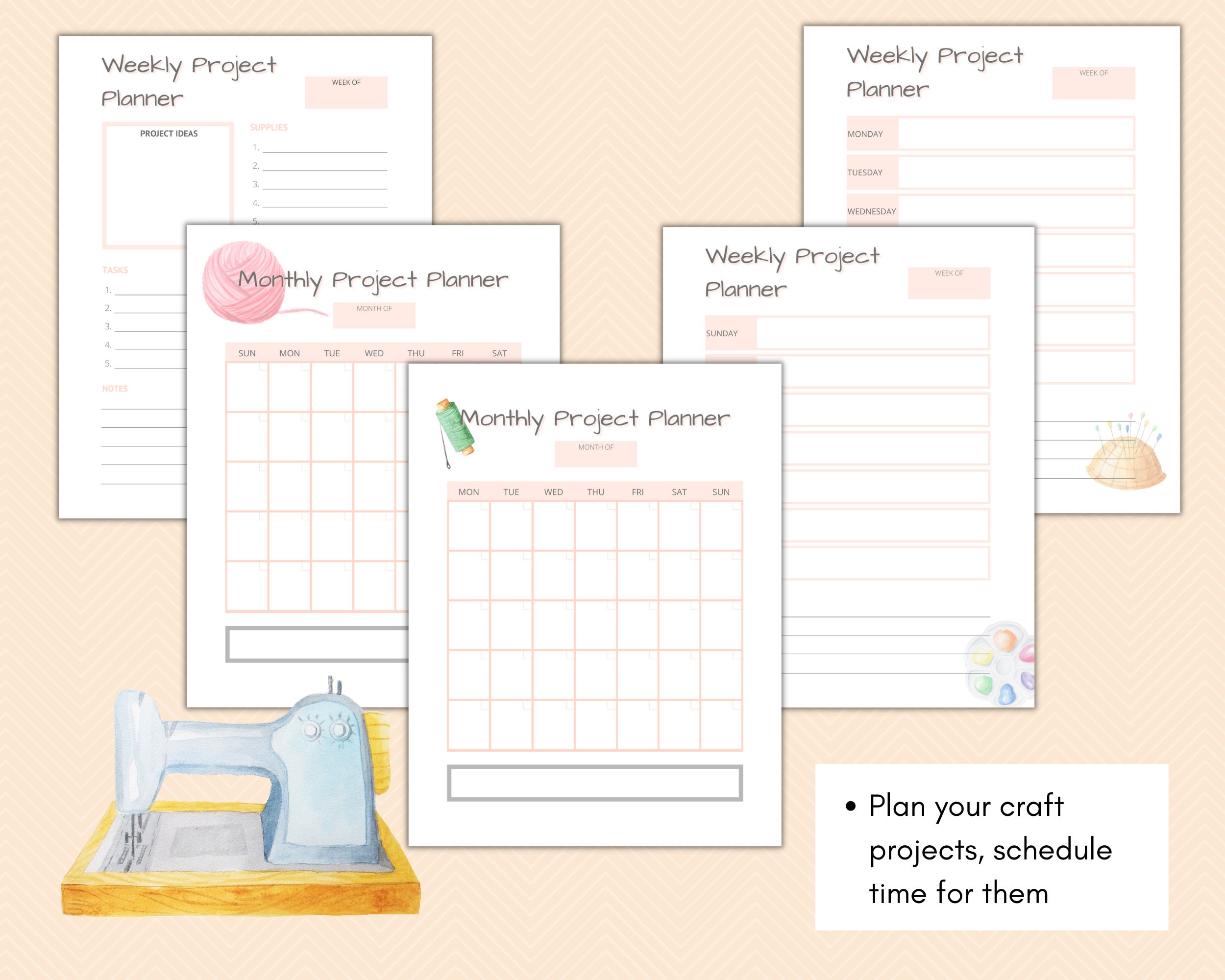 Craft Project Planner | Digital Printable | A4, A5, Letter Size | Great ...