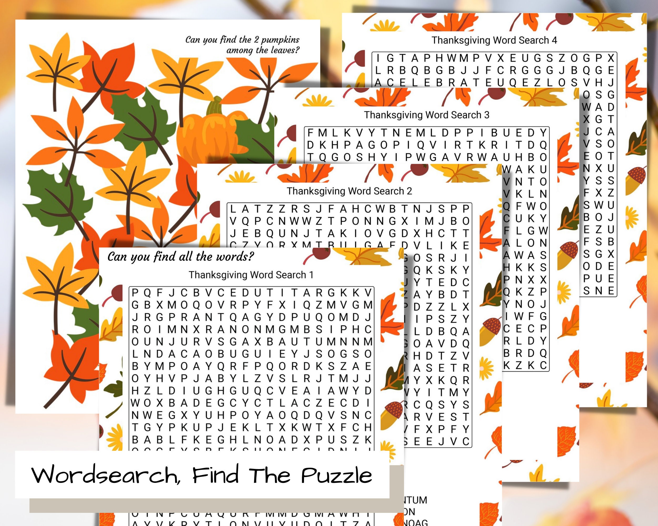 Thanksgiving Activity Pages | Digital Printable | Activities for Kids ...