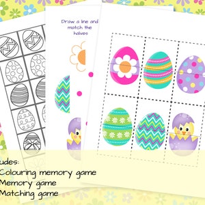 Easter Memory Matching Games Bundle | Instant Digital Download | Great ...