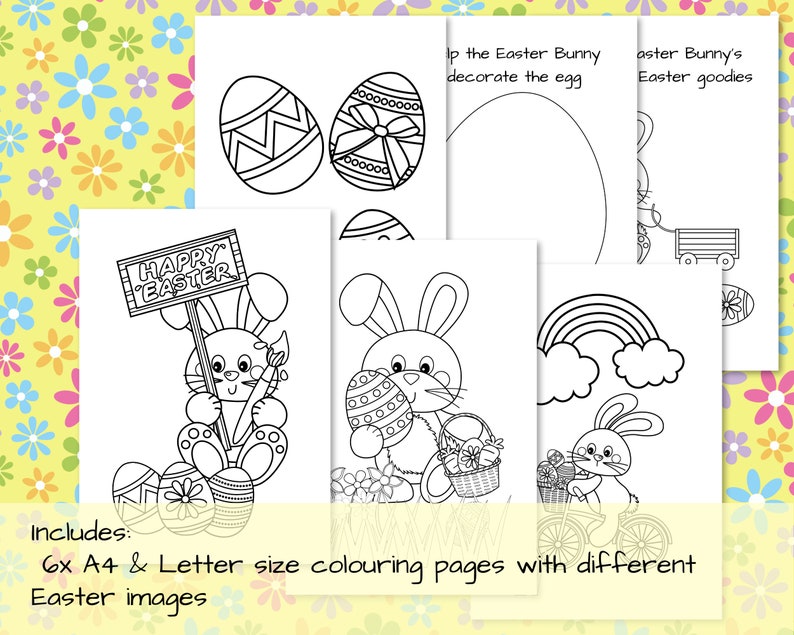 Easter Colouring Pages for Kids | Instant Digital Download | Available ...