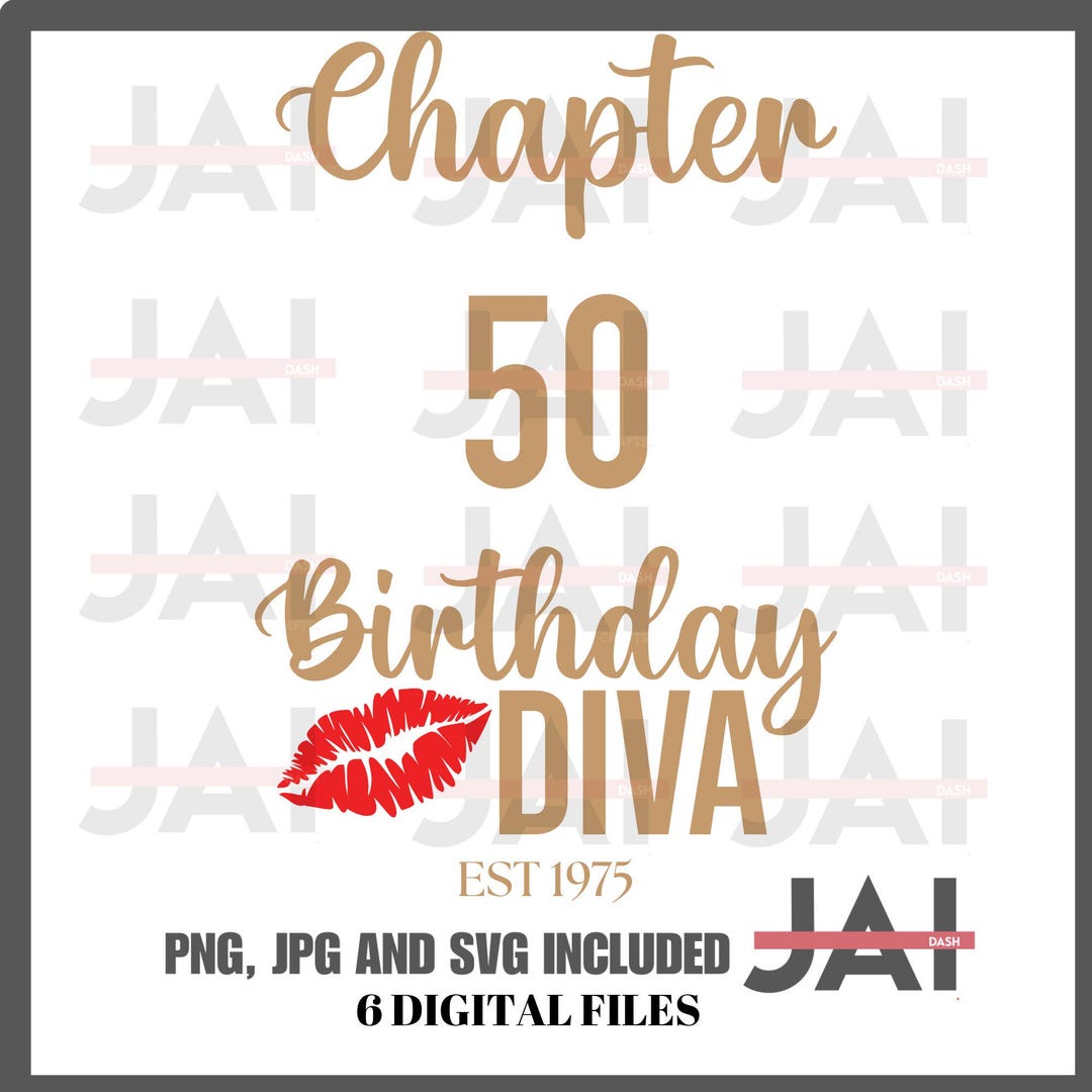 Birthday Diva Est 1975 50th Birthday Svg,png and Jpeg Included - Etsy