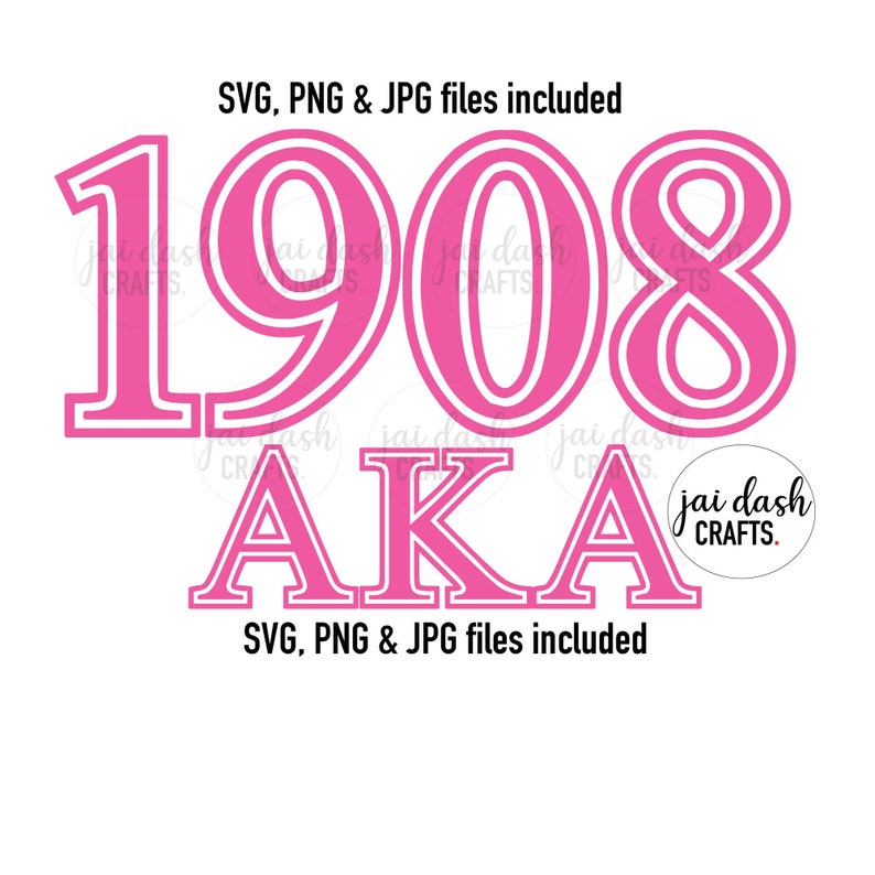 1908 AKA Svg, Png, Jpeg Cutting File - Etsy