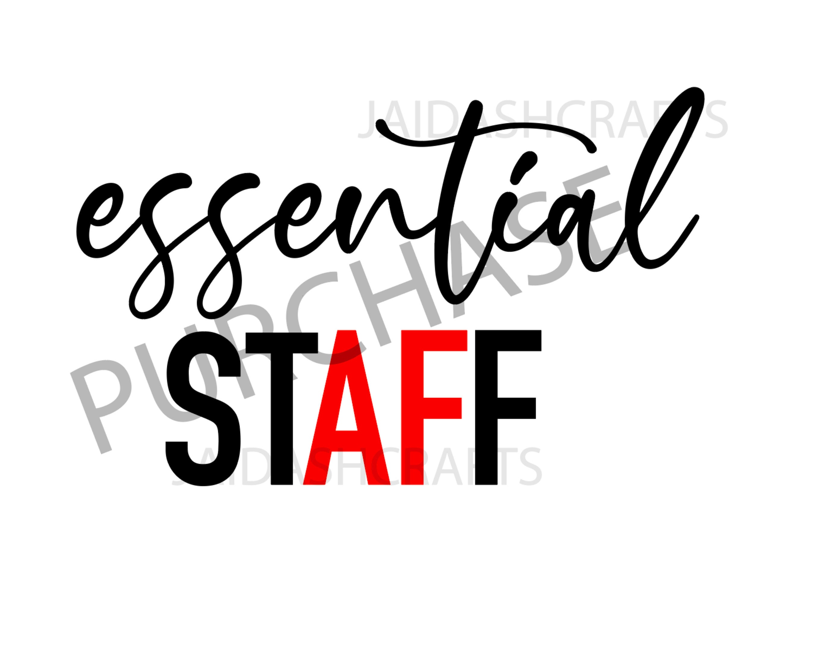 Essential AF & Essential Staff Svg - Etsy UK