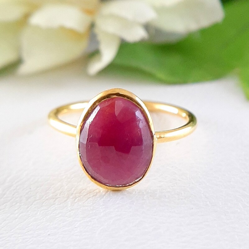 Ruby Gemstone Ring - Etsy