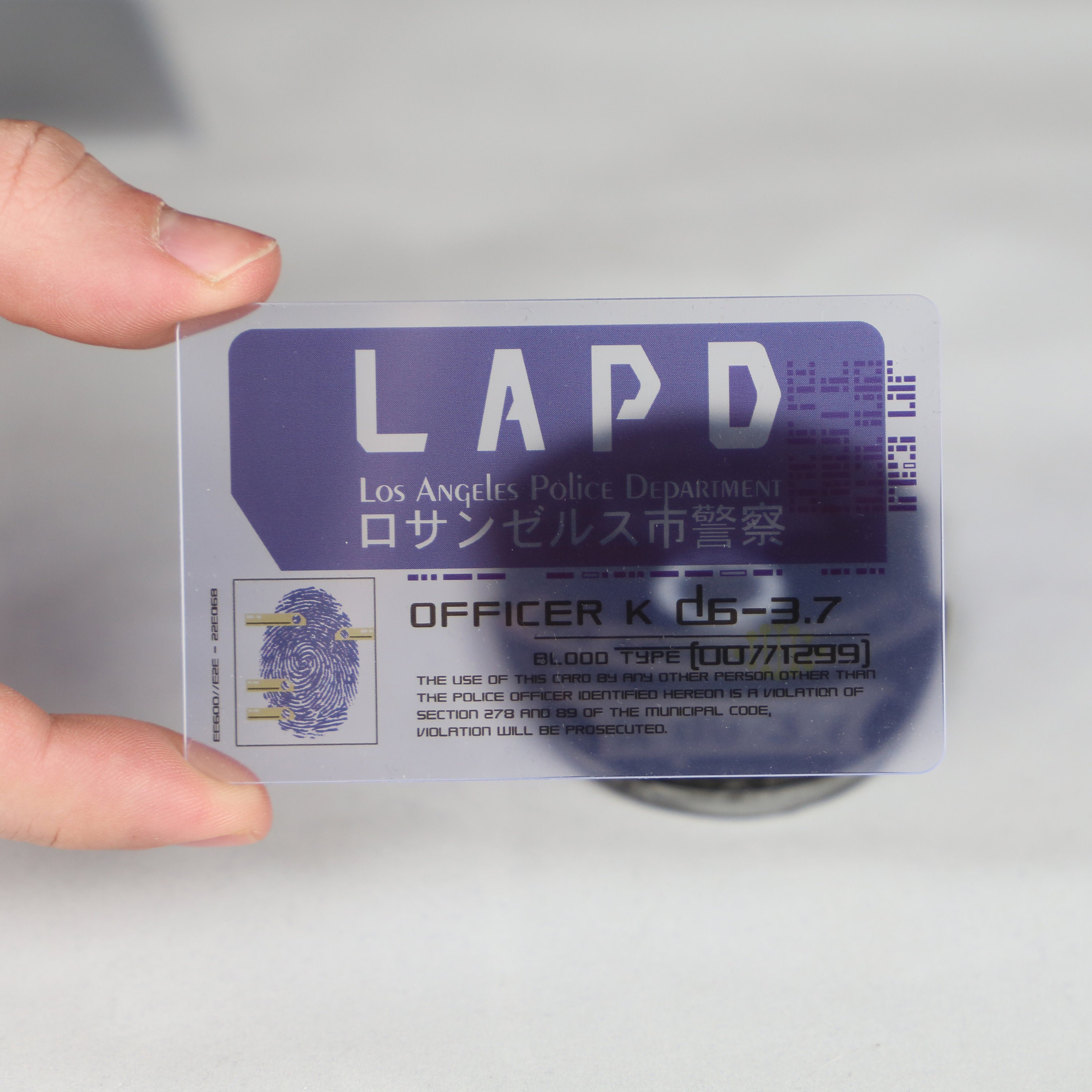 BLADE RUNNER 2049 Officer K ID Card - Etsy UK
