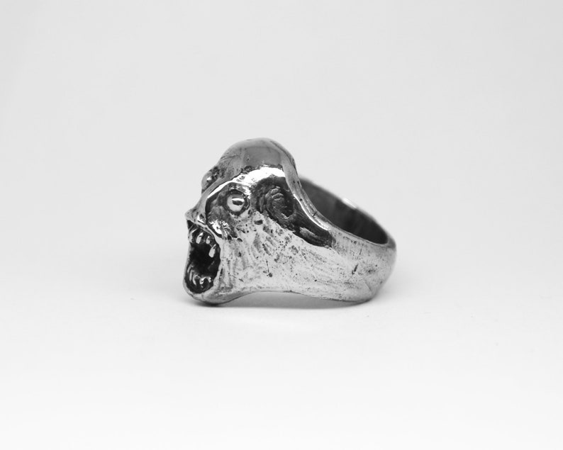 Scary Face silver ring evil demon sterling silver ring | Etsy